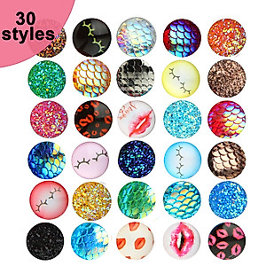 30 Sets Disposable Mascara Wands Set, Includes 30 Crystal Eyelash Brush Eyebrow Applicator Makeup Tool and 30 Reusable Diamond Eyelash Tube for Women Girls (Assorted Patterns)