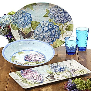 Cerified International Hydrangea Garden 2-Piece Melamine Platter, Set, Multicolored