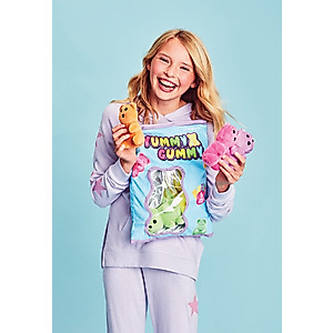 iscream Play with Your Food! Yummy Gummies Strawberry Scented Fleece Play Pillow Set with Embroidered Accents