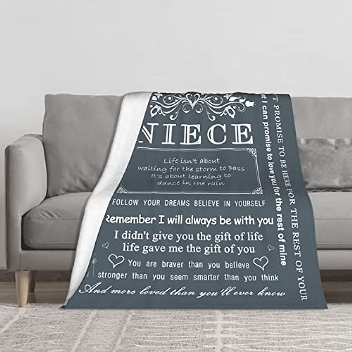 FTEFueie Niece Gifts from Auntie, Niece Blanket 50"x60", Birthday Gift for Niece from Auntie, Niece Birthday Gift, Niece Gifts from Aunt, Gifts for Niece Christmas Throw Blanket