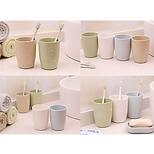 Dianoo 4PCS Travel Mouthwash Cup, Wash Toothbrush Cup, Water Cup, Portable Travel Mouthwash Cup, Travel Plastic Cup for Everyone, Coffe, Green, Blue, White (Random colors)