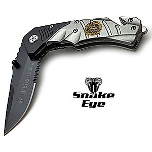 Snake Eye Tactical Two Tone Rescue Style Assisted Open Folding Pocket Knife Outdoors Hunting Camping Fishing (SH)