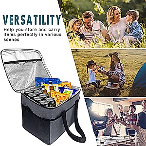 SAMSIER Picnic Basket for 2, Waterproof Foldable Portable Durable for Picnic, Camping, Beach, Dinner Party (Grey)