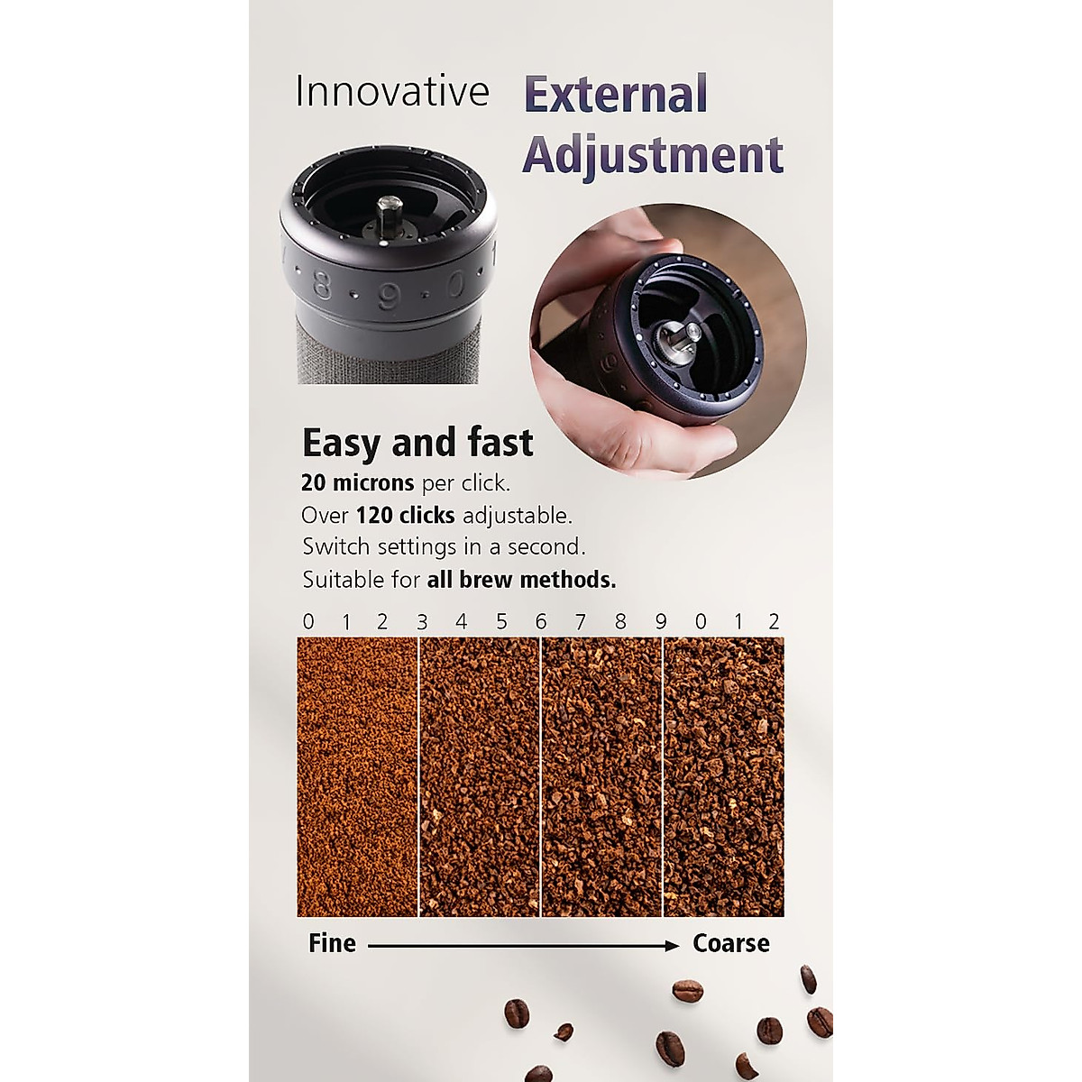 1Zpresso K-Ultra Manual Coffee Grinder Iron Gray with Assembly Consistency Grind Stainless Steel Conical Burr, Foldable Handle, Numerical External Adjustable Setting, All-Round Grinder