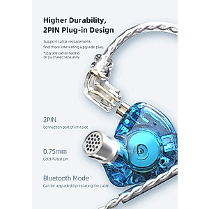 KZ Zax in-Ear Monitors, 16-Units Hybrid in Ear Earphones, HiFi Stereo Noise Isolating Sport IEM Wired Earbuds/Headphones with Detachable Cable for Musician Audiophile (with Mic, Black)