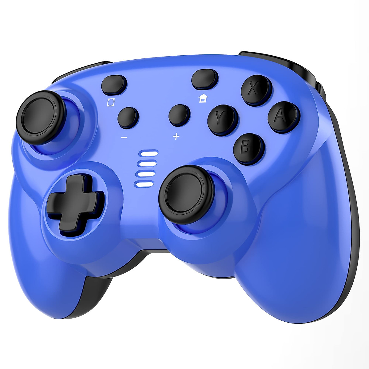 TalkWorks Mini Wireless Controller for Nintendo Switch And Switch OLED - Rechargeable Battery, 6-Axis Motion Control and Vibration - Ergonomic Design, Lightweight and Compact for All Ages - Blue