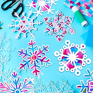 36 Pieces Snowflakes Paper Suncatcher Paper Cuts Set Snowflakes Party Decoration Glass Decoration DIY Window Art Children Crafts Party Gifts