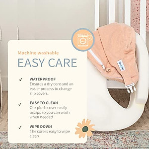 My Brest Friend Deluxe Nursing Pillow for Breastfeeding & Bottle Feeding, Enhanced Posture Support, Double Straps & Removable Extra Soft Slipcover, Soft Rose