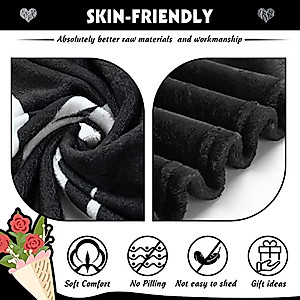Redbaker Mr and Mrs Black and White Stitching Blanket Honeymoon Just Married Blanket Bride and Groom Gift Wedding Blanket for Couples Summer Air Conditioning Room Christmas Valentine's Day Gift