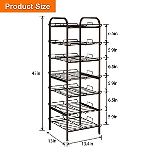 CASAVIDA 7-Tier Water Bottle Organizer, Free Standing Metal Water Bottle Storage Rack Shelf, Adjustable Water Bottle Holder Multifunctional Storage Shelves for Kitchen Pantry Food Storage, Bronze