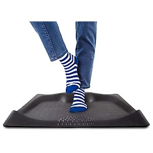 Stand Steady Mountain Mat | Anti Fatigue Mat for Active Standing | Ergonomic Standing Mat with Raised Gel Foam Padding for Calf & Arch Support | Massage Floor Mat for Standing Desk (27x21in/Black)