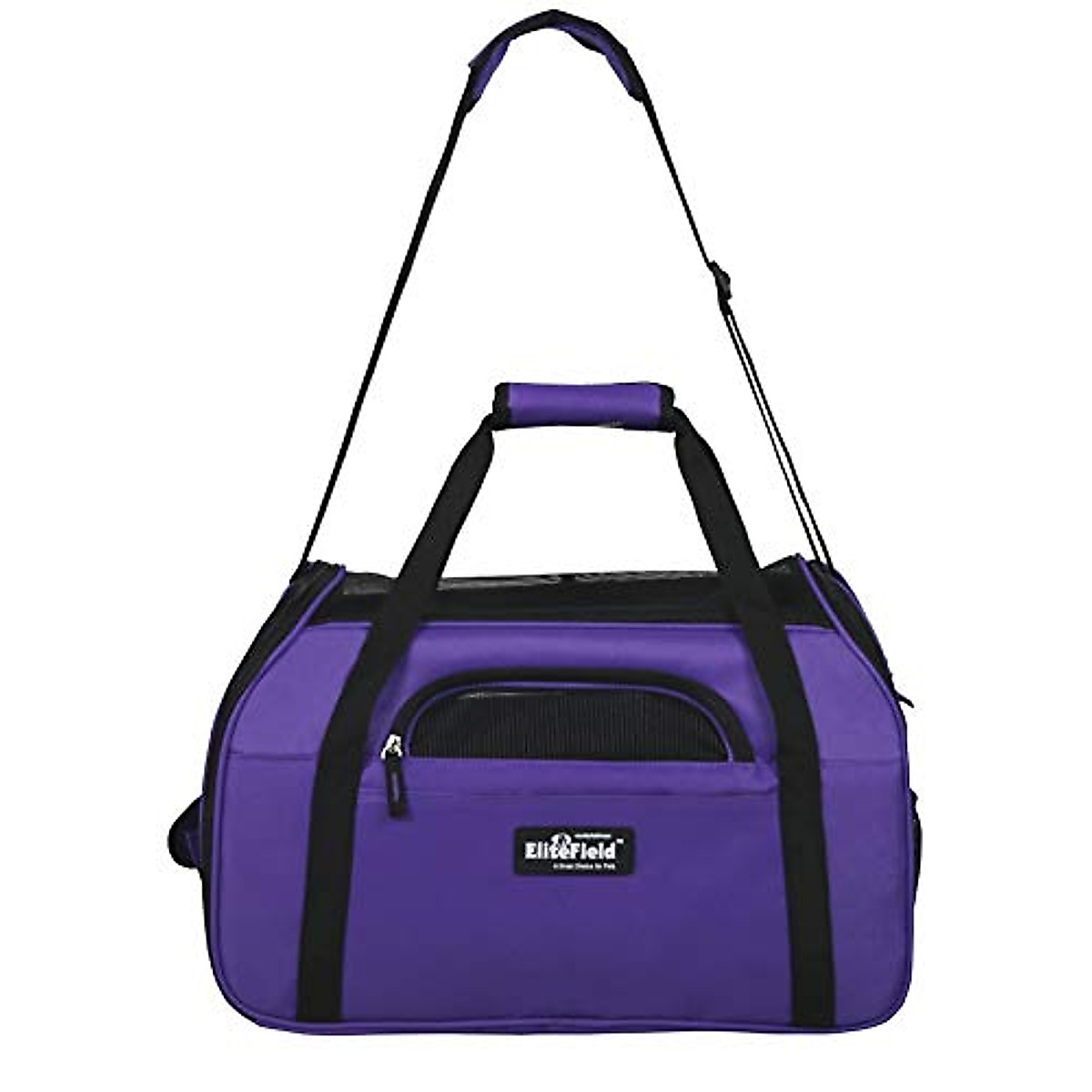 EliteField Soft Sided Pet Carrier (3 Year Warranty, Airline Approved), Multiple Sizes and Colors Available (Large: 19" L x 10" W x 13" H, Purple)