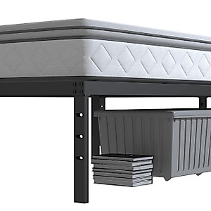 Maenizi 14 Inch Full Size Bed Frame No Box Spring Needed, Heavy Duty Metal Platform Bed Frame Full Support Up to 3000 lbs, Easy Assembly, Noise Free, Black