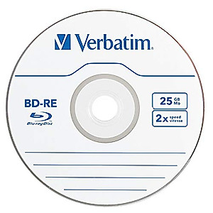 Verbatim BD-RE 25GB 2X with Branded Surface - 5pk Jewel Case