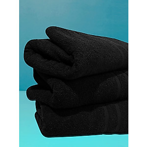 Pristine Linen 100% Cotton Bath Towels Black 22x44 Premium Towels for Bathroom