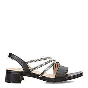 LifeStride Womens Joy Strappy Heeled Sandal, Black, 9 US