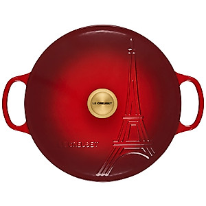 Le Creuset Eiffel Tower Collection Enameled Cast Iron Signature Braiser with Lid, 3.5 qt., Cerise