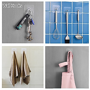 AIERSA 13 Pack Wall Hooks for Hanging,Screw Free Sticker for Mount Wall Shelf, 2 in 1 Reusable Adhesive Hooks Heavy Duty, Waterproof Rustproof and Oilproof for Kitchen, Bathroom, Home, Office(16mm)