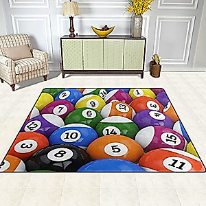 ALAZA Colorful Billiards Game Balls Area Rug Rugs for Living Room Bedroom 7' x 5'