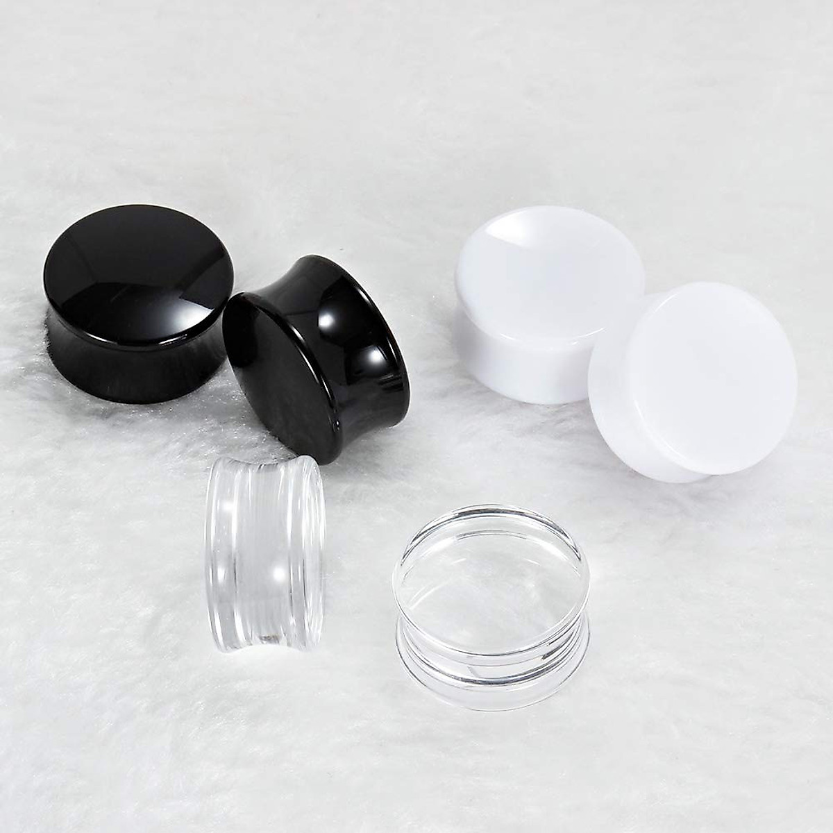 TBOSEN 6 Pairs Acrylic Ear Gauges Corlorful Ear Plugs Stretching Kit Double Flared Tunnels Sanddle Expander Set 2g - 1 inch