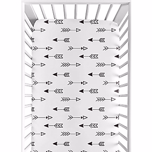 Arrow Print Fitted Crib Sheet for Black and White Fox Collection Baby/Toddler Bedding Set Collection