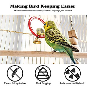ZOCONE Bird Seed Guards & Catchers 8"×80" Stretchy Adjustable Drawstring Bird Cage Mesh Net Cover Cage Skirt