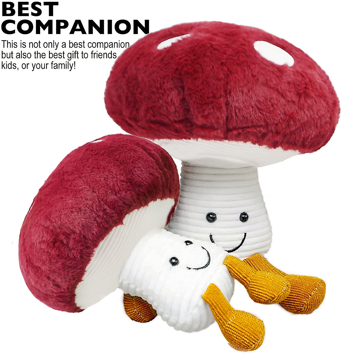 Onsoyours Mushroom Plush 8 Inch, Cute Stuffed Funny Mushroom Plush Pillow for Kids or Home Decorations Plush Toys (Red Mushroom, Small)