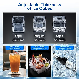 Kismile Commercial Ice Maker, Freestanding Nugget Ice Maker 200lbs/24h, 55lbs Storage Bin, Full Heavy Duty Stainless Steel Construction, Ice Maker Machine for Home Bar, Coffee Shop, Business