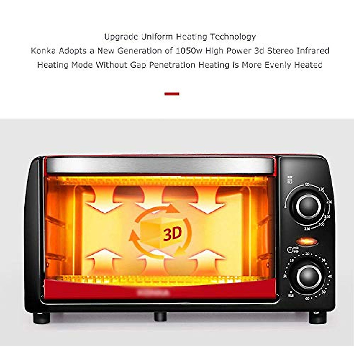 FZZDP Microwave Oven Electric Oven Home Baking Machine Mini Small Automatic Multi-Function Cake Bread,Steel Countertop Microwave Oven