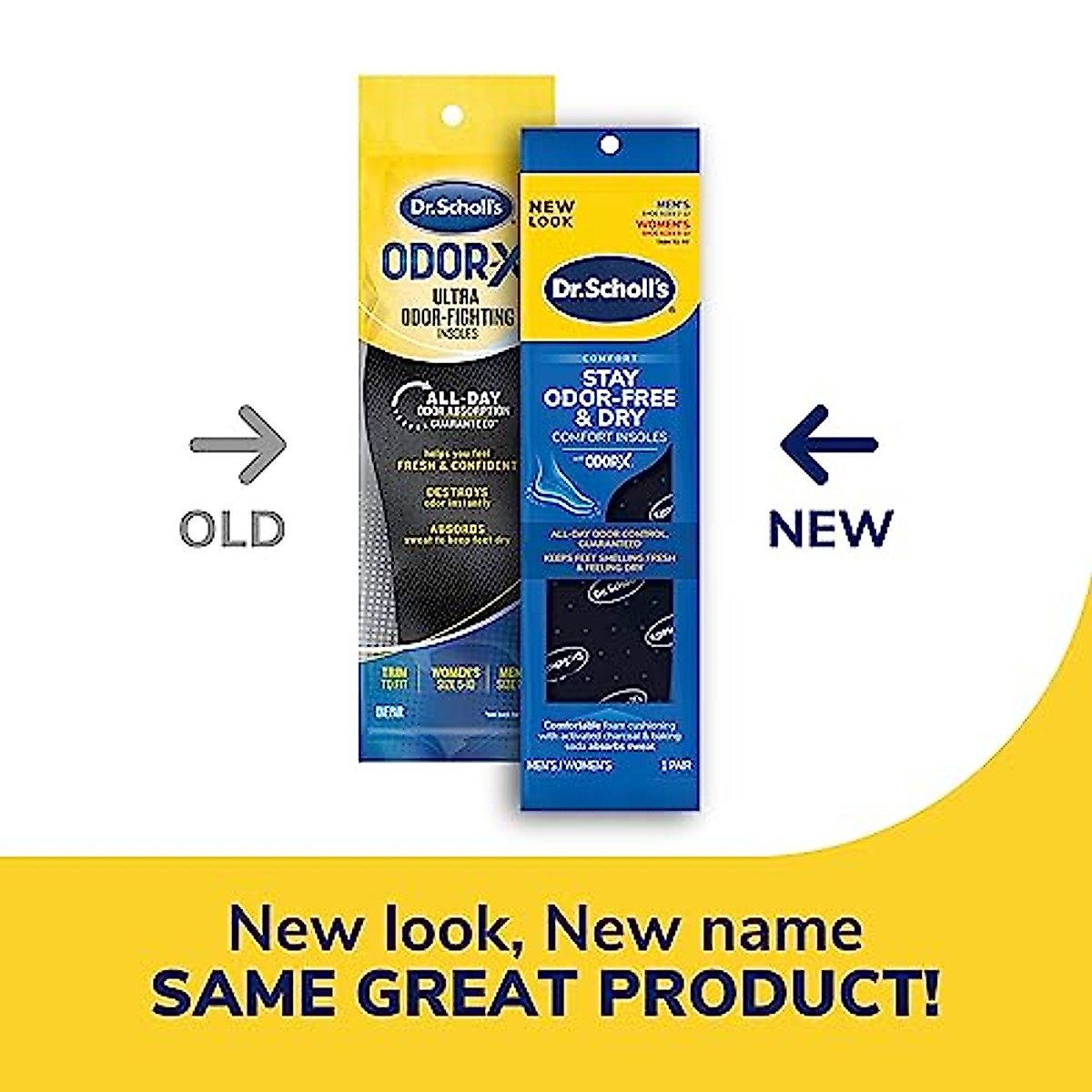 Dr. Scholl's® Stay Odor-Free & Dry Comfort Insoles with Odor-X®, Unisex Inserts, 1 Pair, Full Length Trim to Fit Men's Shoe Sizes (7-13) and Women's Shoe Sizes (5-10)