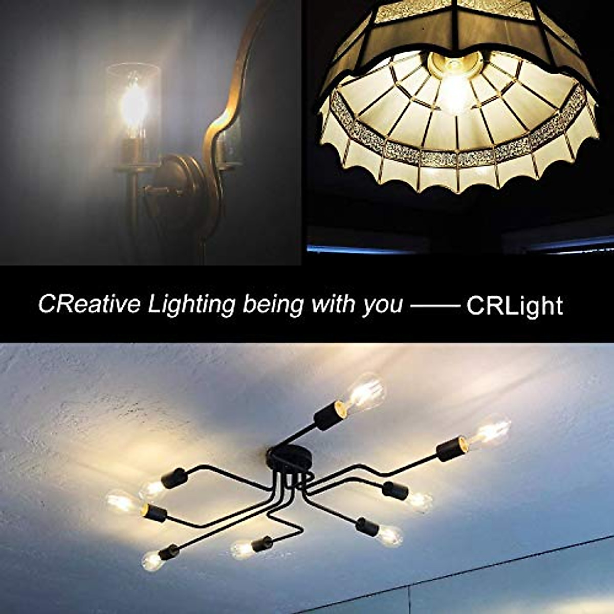 CRLight Dimmable LED Edison Bulb 4W 2700K Warm White, 400LM 40W Incandescent Equivalent Vintage ST64 / ST21 E26 Clear Glass LED Filament Bulbs, Pack of 6