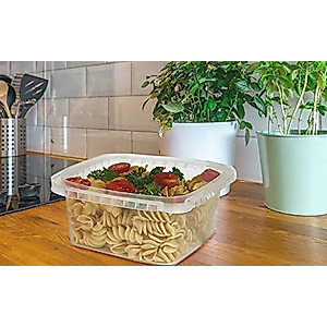 Plastic Deli Containers with Lids 32 Oz- 25 Pack- Square Clear Plastic Containers- Tamper-Proof BPA-Free Take Away Food Containers- Space Saver, Airtight, Freezer Safe Meal Prep Containers