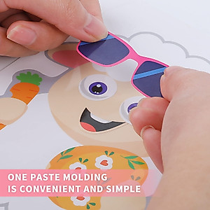 GonLei 24 Sheets Easter Crafts for Kids Ages 3-5,Easter Stickers Make Face,Easter Toddlers Activities Basket Stuffers,Classroom Craft Party Games Favors