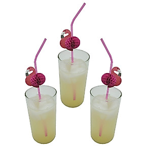 Oriental Trading Company OTC 48 Flamingo Straws/Luau Party Table Decor/Cardboard/Tissue Flexi-Straws/4 Dozen Tropical Drinks