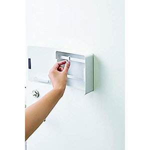 Yamazaki Home Square Magnetic Cabinet-Keychain Holder Organizer | Steel | Key Storage, One Size, White