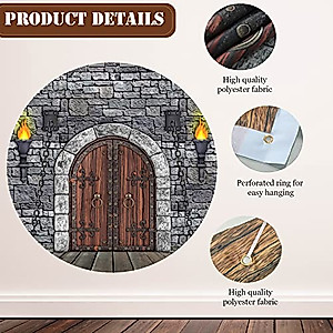 Tranqun Medieval Party Decorations Medieval Castle Backdrop Knight Decorations Castle Wall Backdrop Keepers of The Kingdom Decorations for Medieval Themed Party Supplies(6.5 x 9.2 ft)