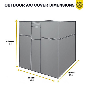 KHOMO GEAR Waterproof Heavy Duty Outdoor Air Conditioning Cover AC Protector, Conditioner Outside Units, Grey,AC-Cover-Grey