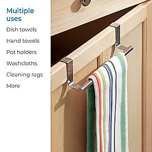 iDesign Forma Metal Over the Cabinet Towel Rack for Bathroom and Kitchen, 9.25" x 2.5" x 2.5", Brushed Stainless Steel