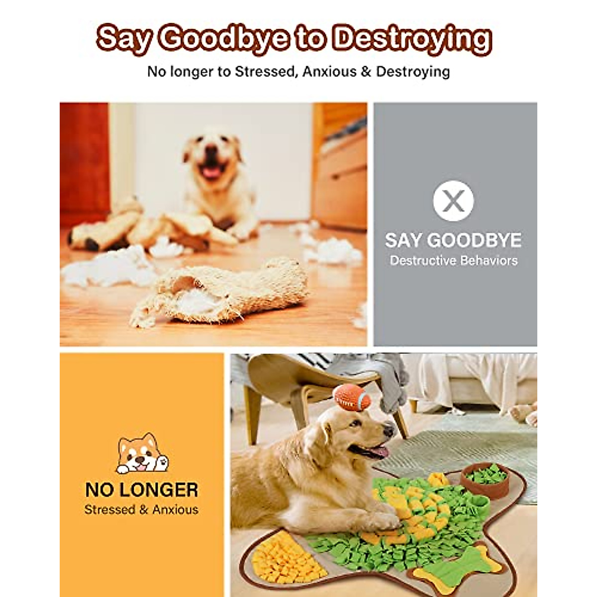 HOPET Snuffle Mat for Large Dogs, Slow Feeder Dog Puzzle Toys Interactive Sniff Feeding Training Mat for Puppy Treats Mind Game for Boredom and Stress Relief for Outdoor Indoor Small Medium Breed