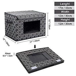 Large Collapsible Storage Bins with Lids, 17" x 12" x 12" Fabric Storage Cube Boxes Organizer Baskets with Reinforce Handles for Clothes, Toys, Books, Closet, Shelves, Kids Room, Office (4 Pack,Gray)