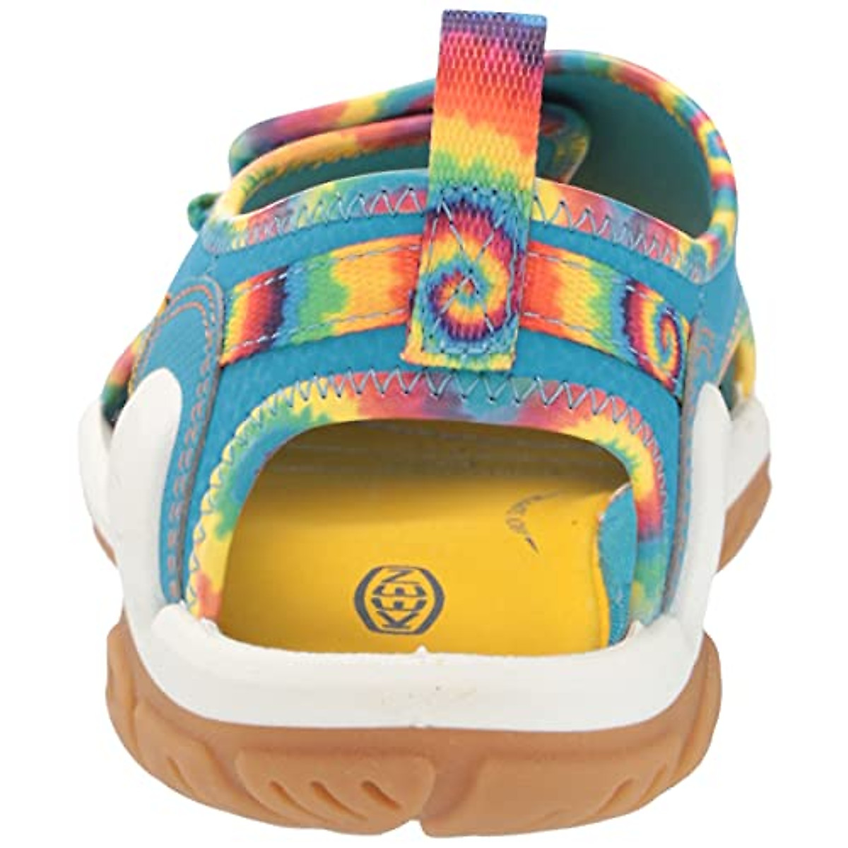 KEEN Knotch River Open Toe Sandals, Tie Dye/Vivid Blue, 3 US Unisex Big Kid