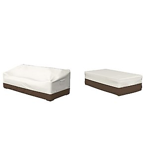 Amazon Basics Griffen 3-Seater Sofa Outdoor Patio Furniture Cover & Coffee Table Patio Cover