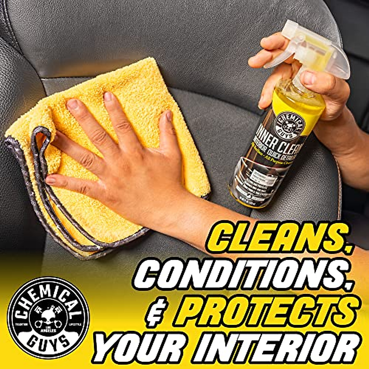 Chemical Guys SPI_663_16 InnerClean Quick Detailer with Pineapple Scent, High Performance Interior and Dashboard Cleaner, Dust Repellent, Easy to Use Non Greasy Formula, 16 fl oz