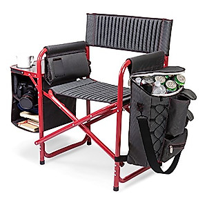 ONIVA - a Picnic Time Brand Fusion Original Design Outdoor Folding Chair, Gray with Red Frame , 33 x 7 x 21