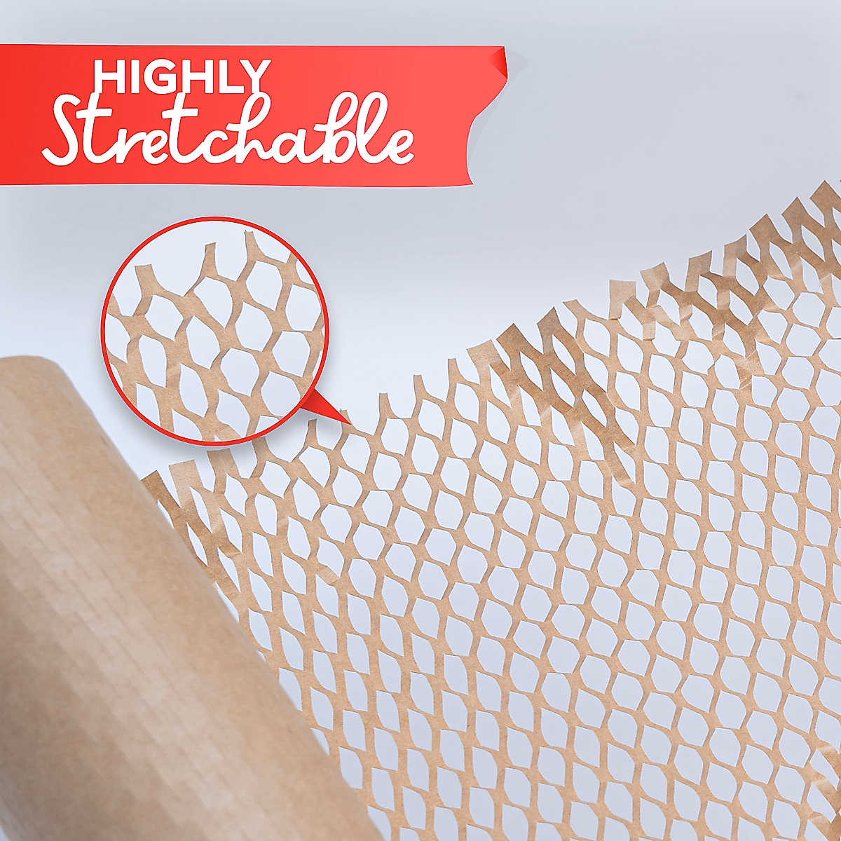 XFasten Honeycomb Packing Paper 12" x 66' Reusable Cushion Kraft Packing Paper for Moving, Alternative Bubble Packing Wrap for Breakable Dishes Packing Supplies for Moving with 20 Fragile Stickers