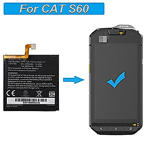 E-YIIVIIL Replacement Battery Cat S60 Compatible with Caterpillar Cat S60 APP-12F-F57571-CGX-111 Battery