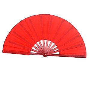 Folding Fans for Men and Women Portable Dance Fan Gifts Red Tai Ji Gong fu Hand Fan for Wedding Performance Festival Theater Party Fan