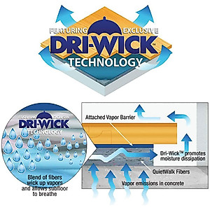 QuietWalk Laminate and Floating Wood Flooring Underlayment with Attached Vapor Barrier- Sound Reduction, Compression Resistant, Moisture Protection 3'Wx33'4" L Roll (Covers 100 sq. ft) QW100B1LT