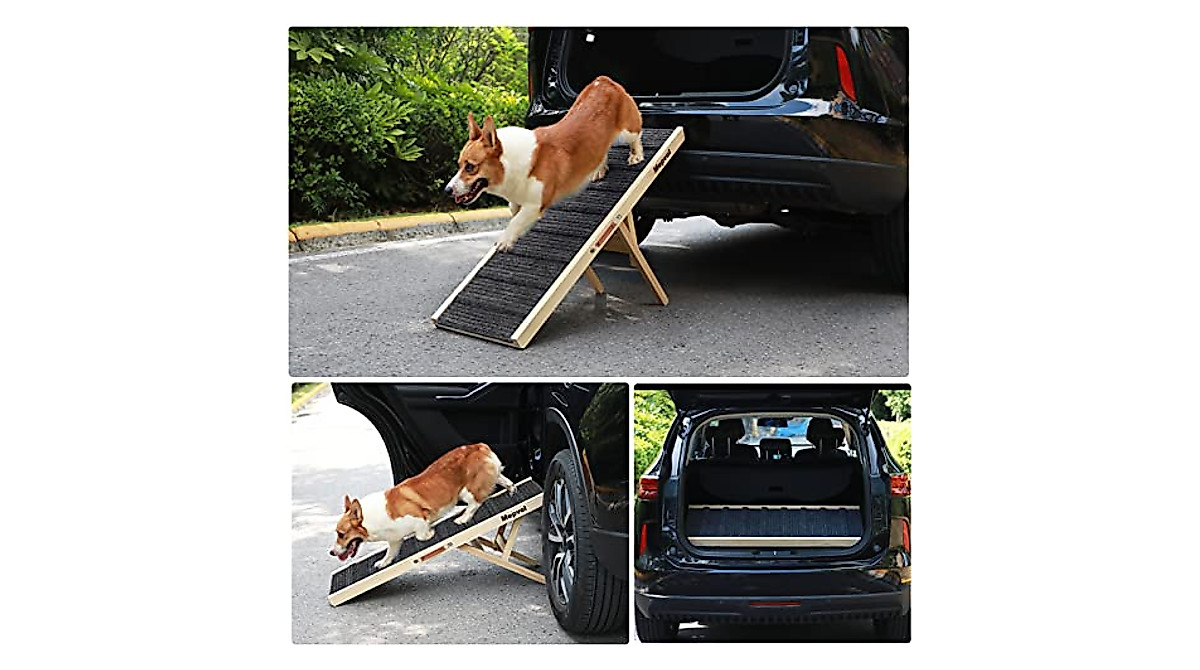 MEPVOL Dog Ramp,Stable Wooden Pet Ramp for Small and Older Animals,43.5 ...