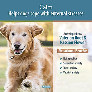 JustFoodForDogs Calm, Dog Calming Supplement for Stress, Anxiety, Travel, Thunderstorms, Hyperactivity, Fireworks - 90 Count